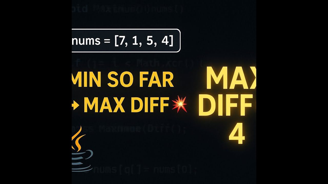 Maximum Difference Between Increasing Elements 🔥 | Leetcode 2016 Java Solution