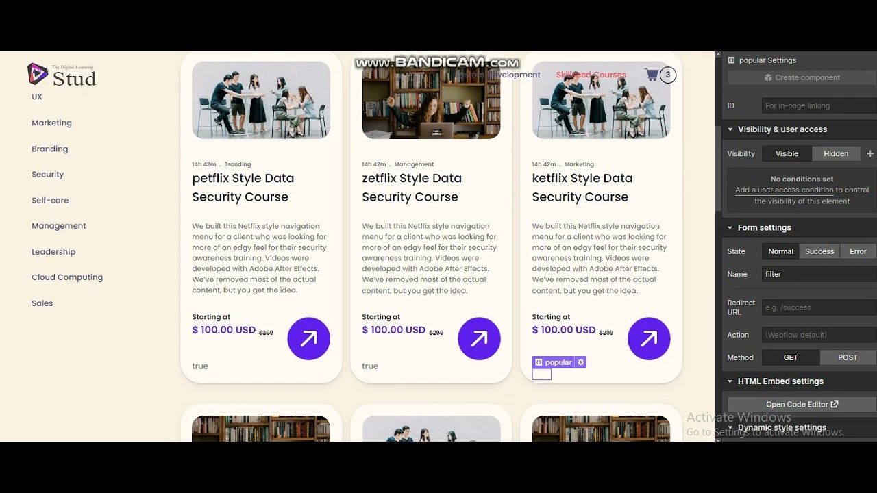 webflow sort filter toggle