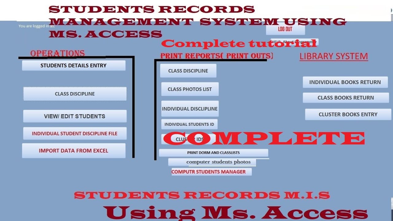 Student Records Management System: MS Access FULL Tutorial  2026