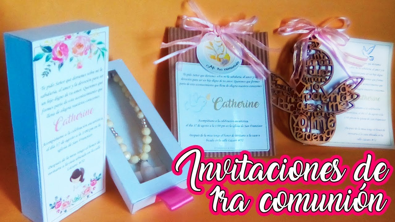 DIY | Invitaciones de 1ra comunión | Versión para niña | 3 ideas