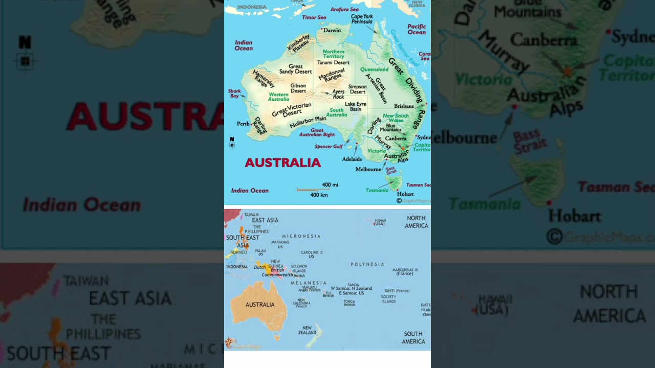 Australia vs Rest of oceania | #australia # #map #shorts