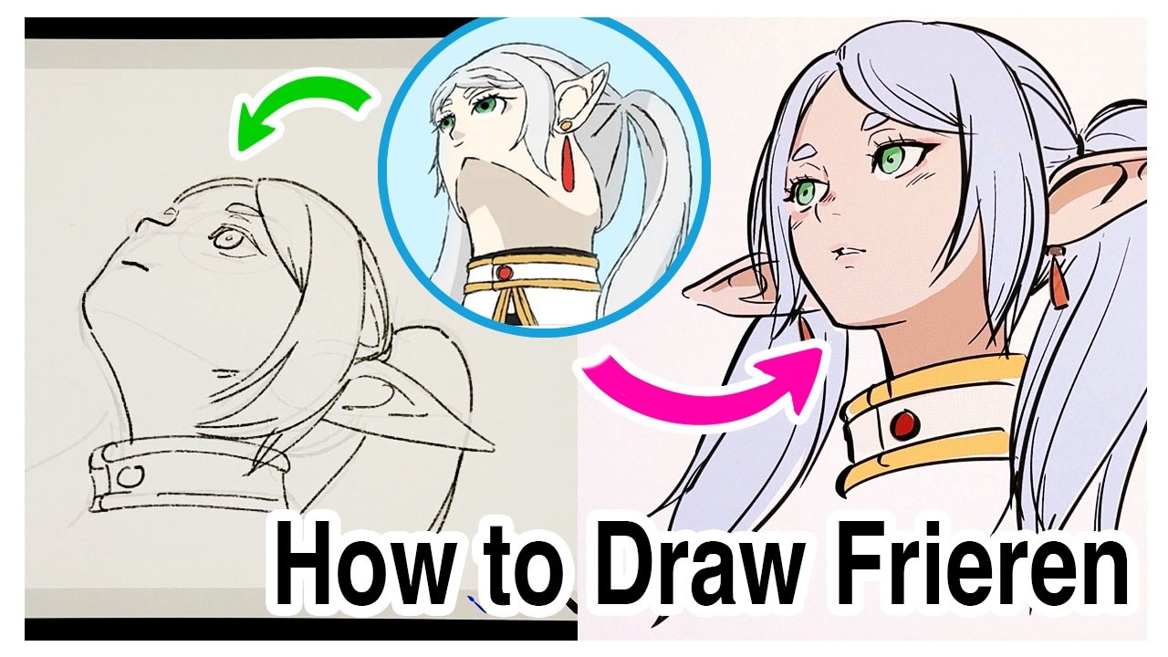 How to Draw Faces from Different Angles!! (Frieren)