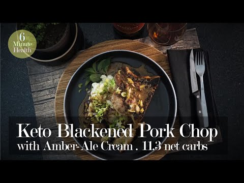 Keto Blackened Pork Chop in Amber Ale Cream