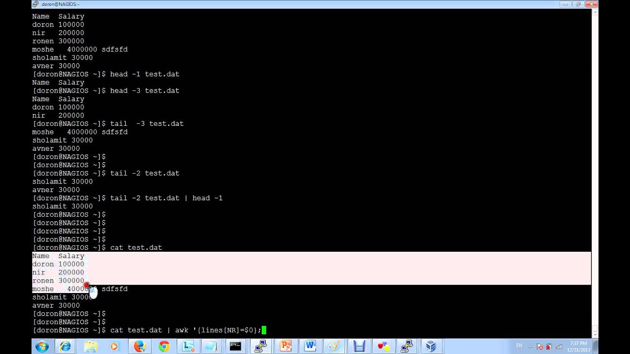Linux Scripting 3   one Liner awk