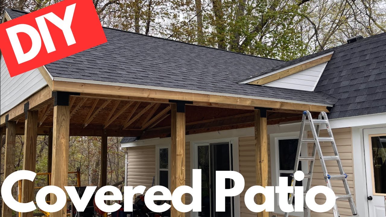 How to Build a Covered Patio / DIY Concrete Patio Roof