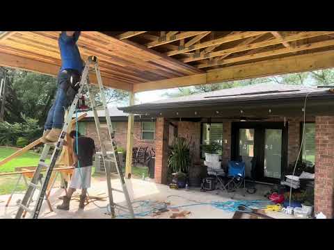 Cedar Plank Ceiling Install