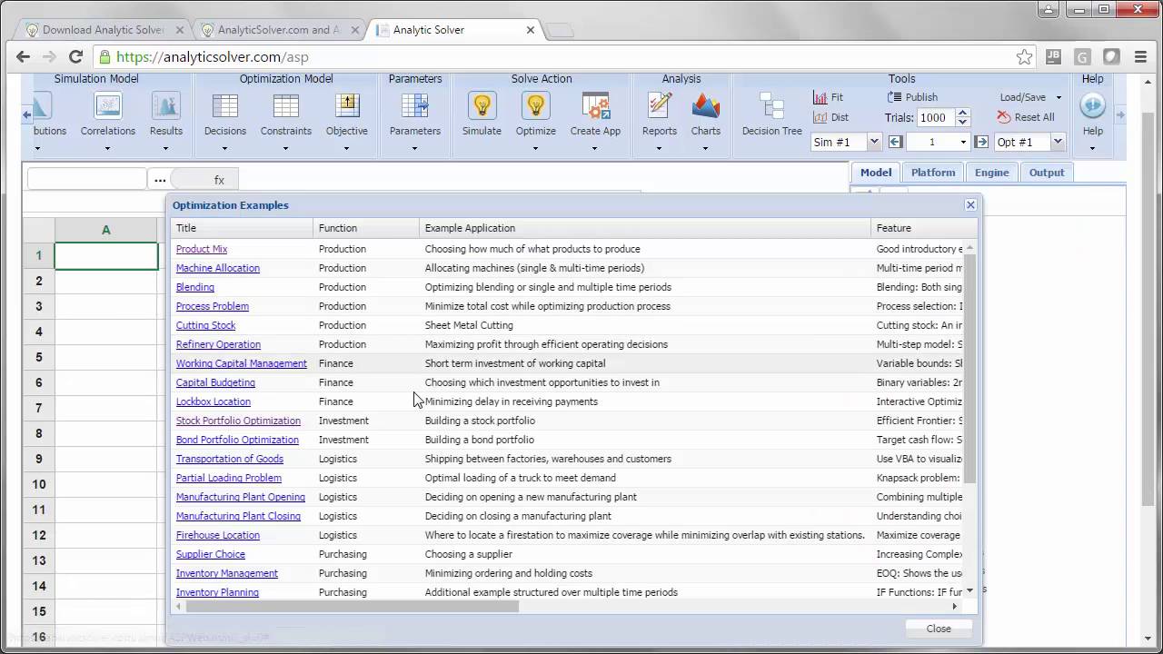 Getting Started Analytic Solver Cloud