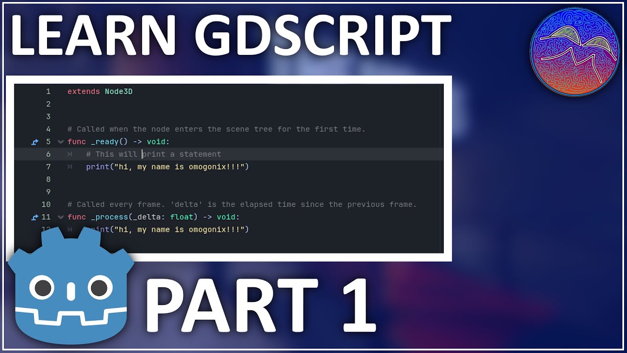Godot 4 GDScript Tutorial | Part 1 - Creating Scripts, Basic Functions, Printing Strings, Comments