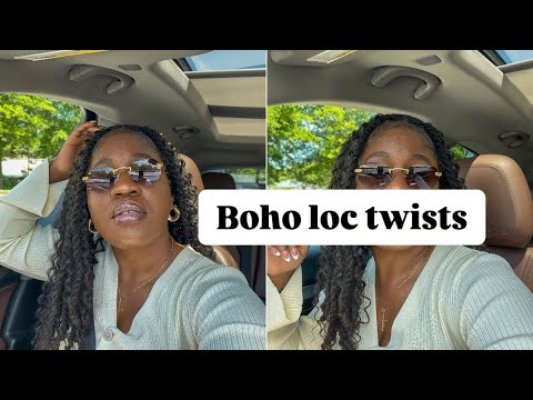 BOHO LOC TWISTS on REAL LOCS | My new favorite summer loc style | Freetress Beach Curl crochet hair