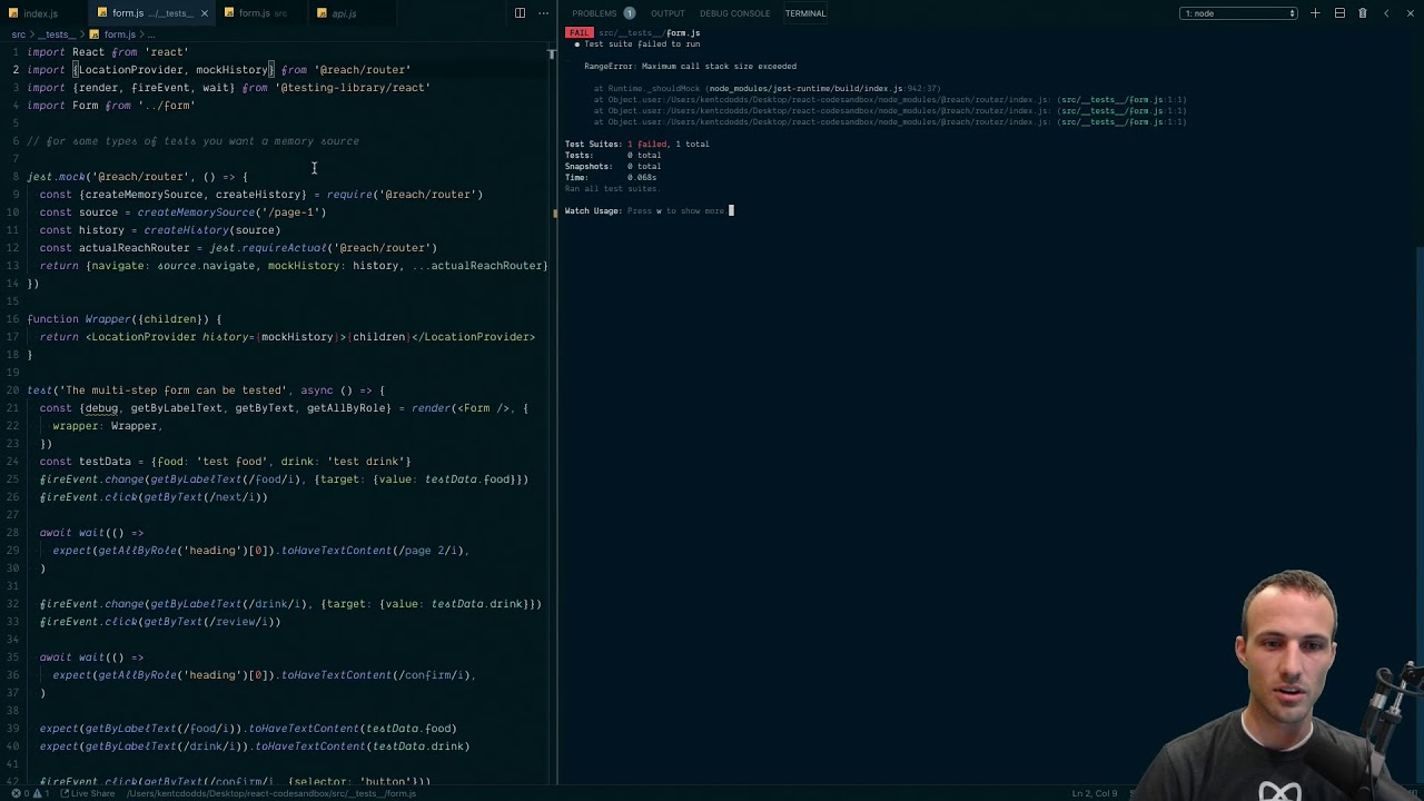 Testing a Multi-Page form