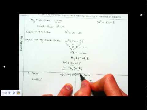 P 204 Factoring a Difference of Squares