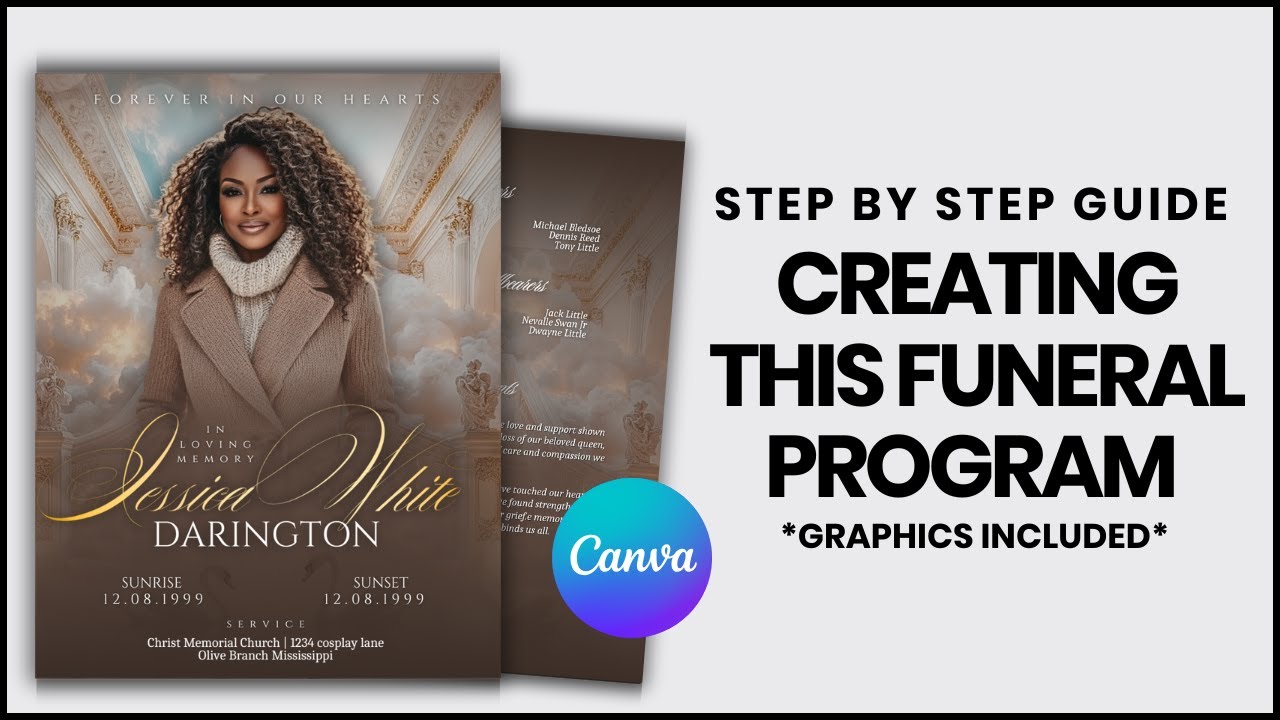 How to Design a Stunning Funeral Program in Canva | Easy & Elegant Templates 2024