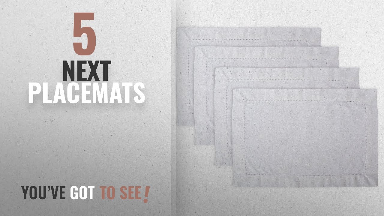 Best Next Placemats [2018]: DII Hemstitch Placemat, Set of 4, Off White - Perfect for Dinner