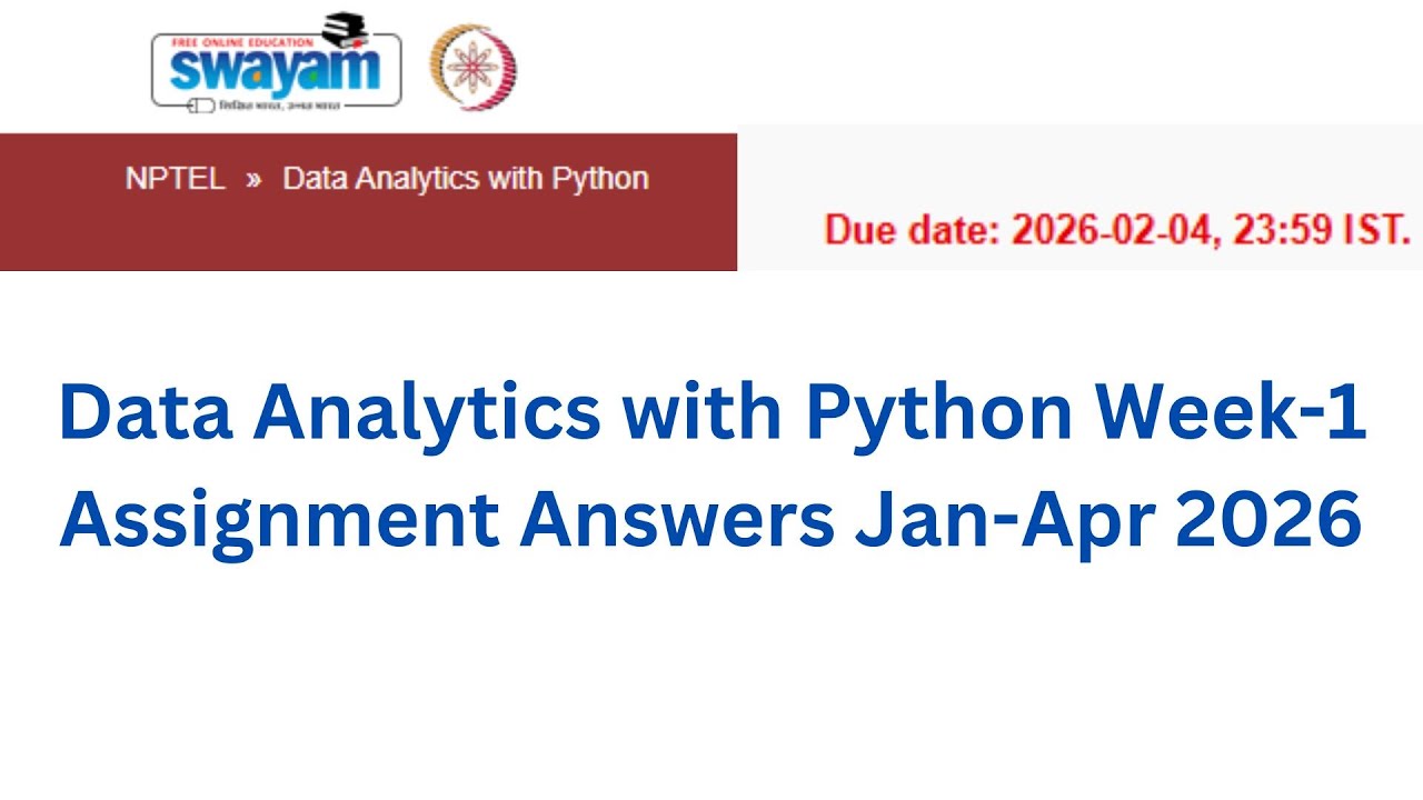 NPTEL Data Analytics with Python Week 1 Assignment Answers With Explanation | Jan–Apr 2026