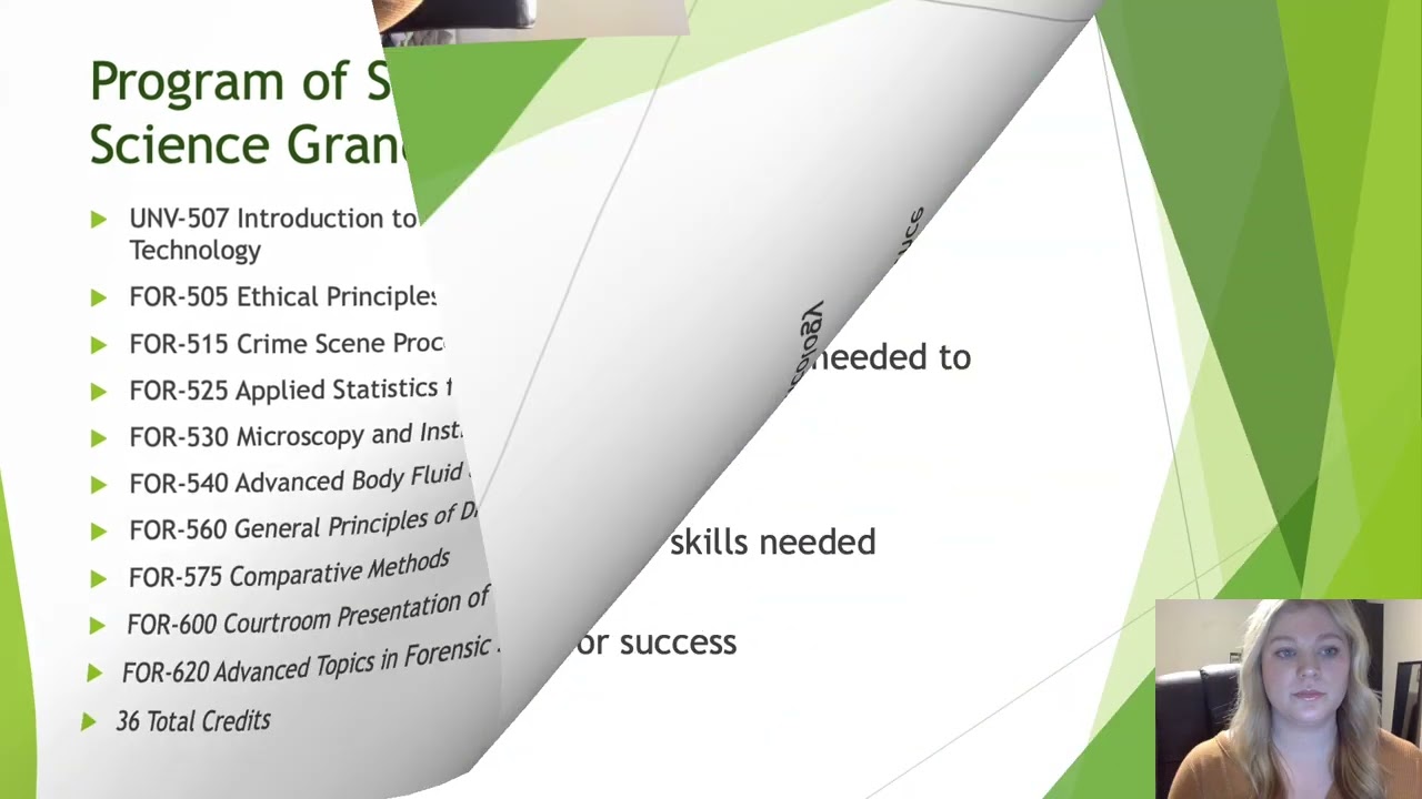 career path presentation- forensic science GCU
