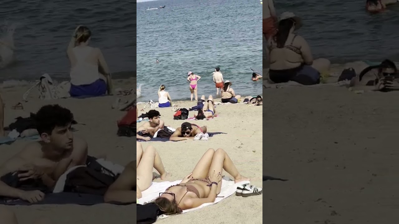 🇪🇸 Hot day at Barcelona beach Spain