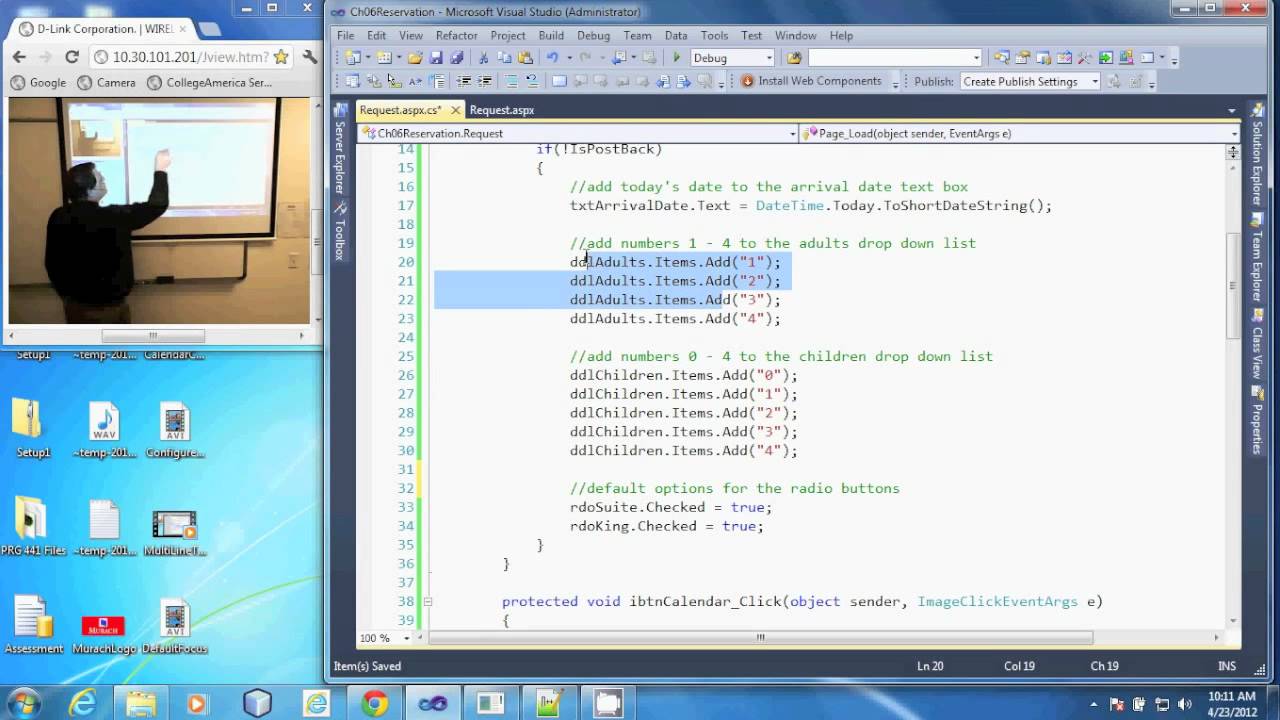 PRG 310 - The Request Page Load C# Code
