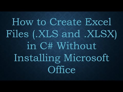 How to Create Excel Files (.XLS and .XLSX) in C# Without Installing Microsoft Office