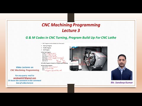 Lecture 3 | G & M Codes in CNC Turning | Program Build Up For CNC | CNC Machining Programming