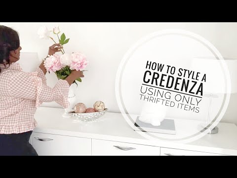 HOW TO STYLE A CREDENZA USING ONLY THRIFTED DECOR | Spring Decorate With Me