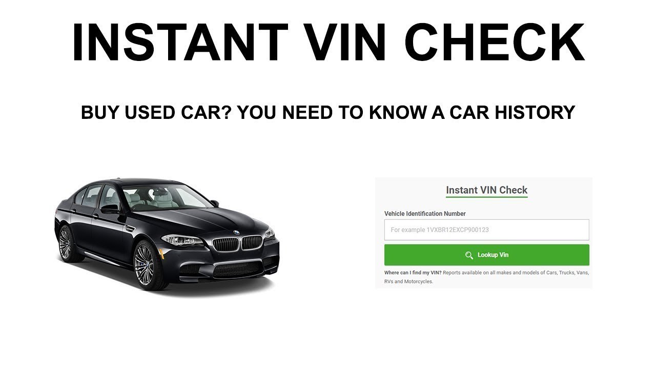 VIN CHECK - Get Vehicle History Report (Useful When Buy A Used Car)