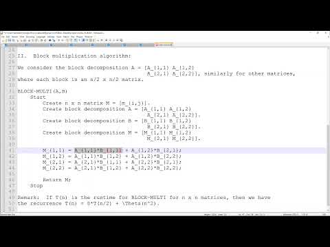 DSA 07-01 Strassen's Matrix Multiplication Algorithm