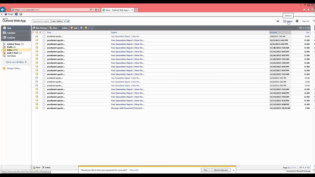 Changing your password using the web interface