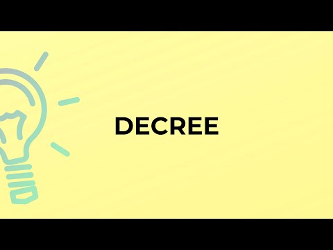 What is the meaning of the word DECREE?
