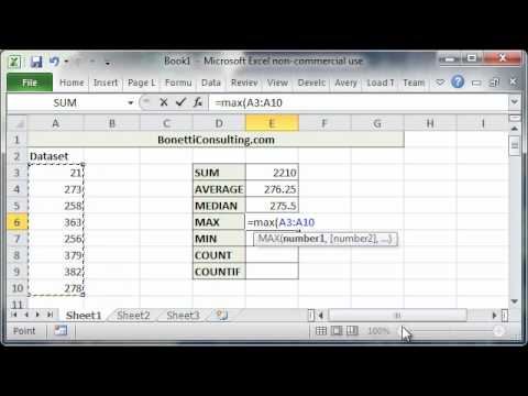 How to Use Basic Statistical Functions in Excel 2010