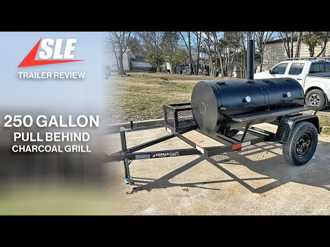 Review of 250 Gallon Pull Behind BBQ Charcoal Grill 3,500lb Axle | #smoker