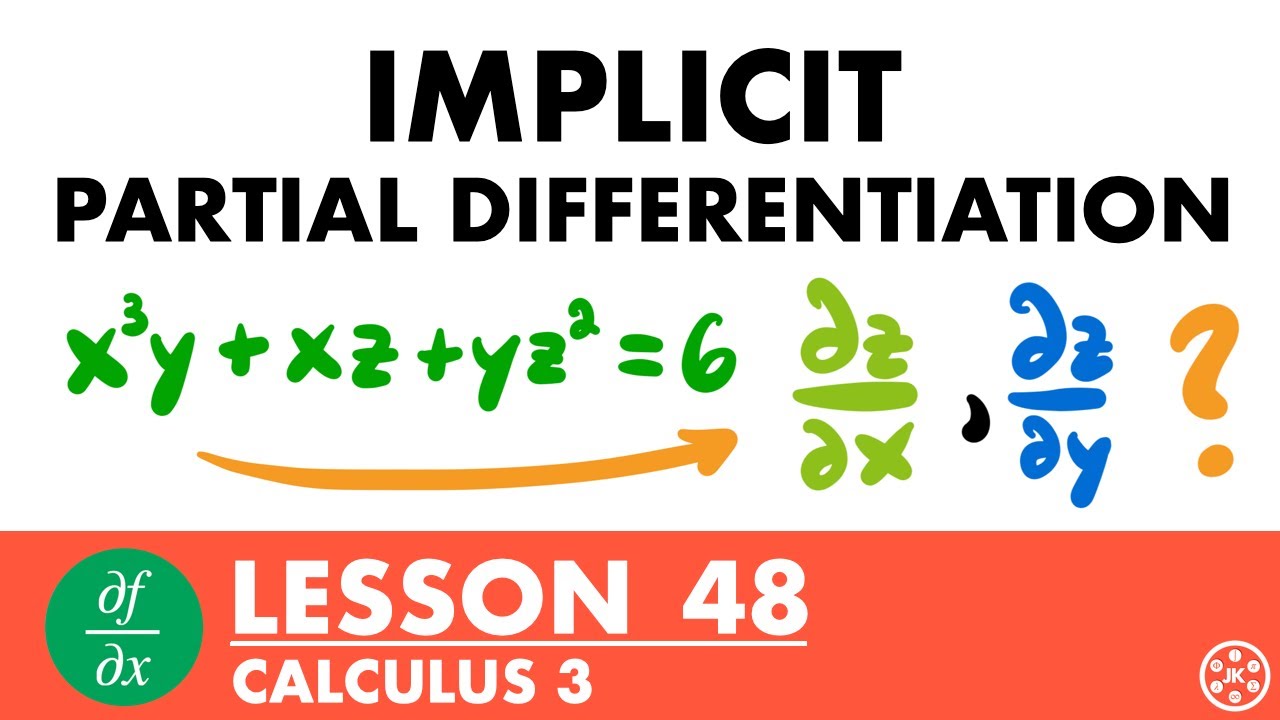 Implicit Partial Differentiation | Calculus 3 Lesson 48 - JK Math