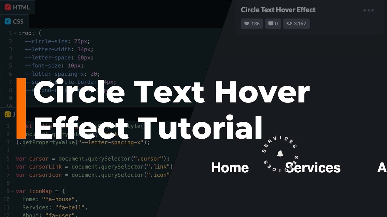 Circle Text Hover Effect | CSS & JS Tutorial