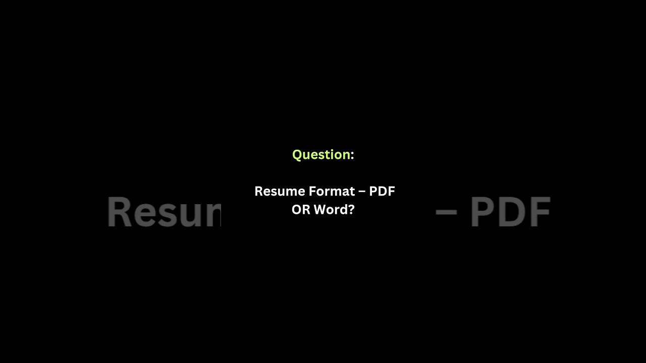 This or That | Resume - pdf OR word | #thisorthat #resume #resumetips #pdf #word #interview