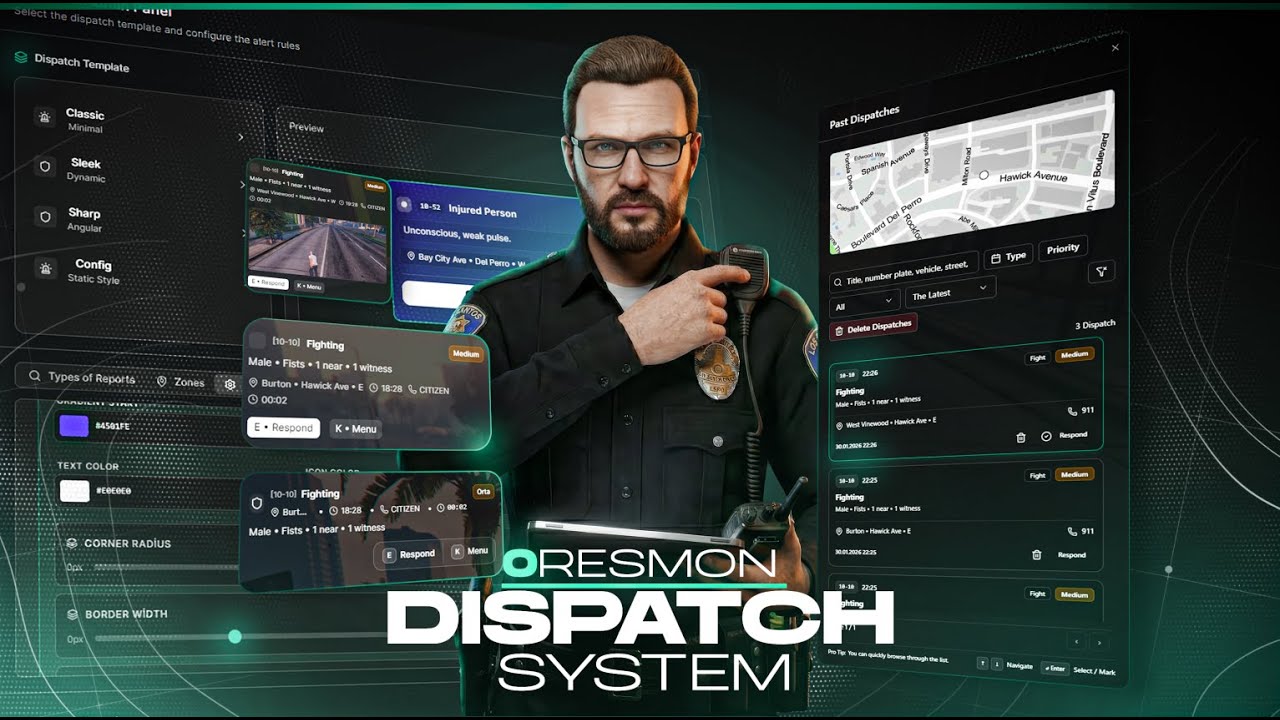 FiveM Customizable Dispatch System (+7 Dispatch Template) | FiveM Dispatch Script [ESX/QB/QBOX]