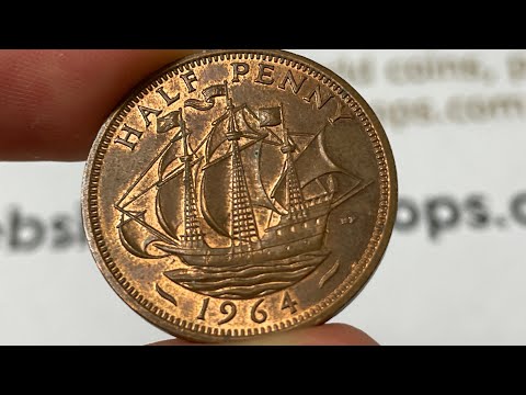 1964 United Kingdom Half Penny 1/2 Penny Coin • Values, Information, Mintage, History, and More