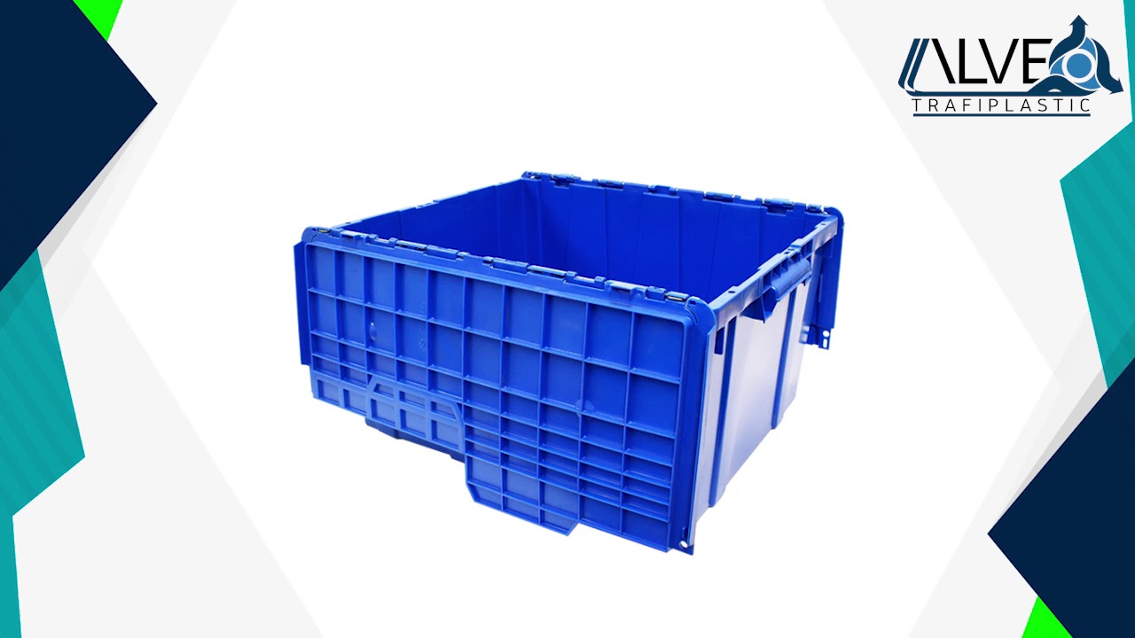 Caja de Plástico con Tapa de Bisagras 60-50