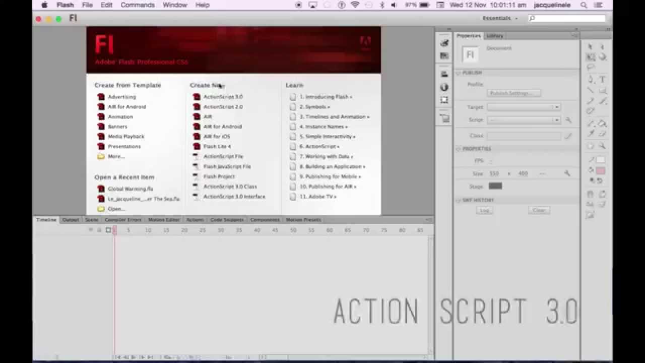 Adobe Flash CS6 | Interactive Buttons ActionScript 3.0