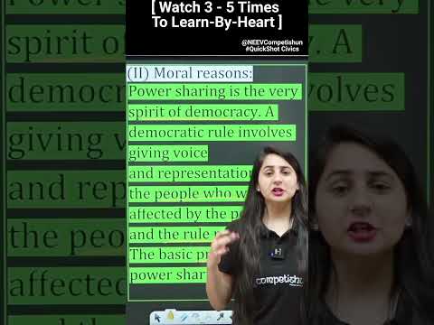 Moral Reasons:-Power Sharing is Spirit Of Democracy |Class10th Civics| Chapter - Power sharing|#neev