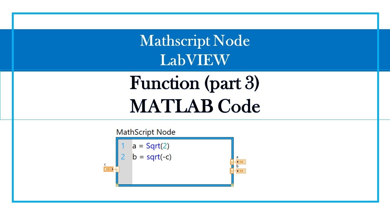 Function (part 3) MATLAB Code (Mathscript Node LabVIEW
