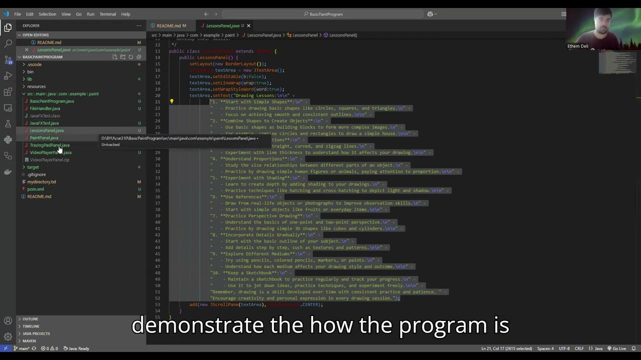 module 3 Java paint program video Walkthrough
