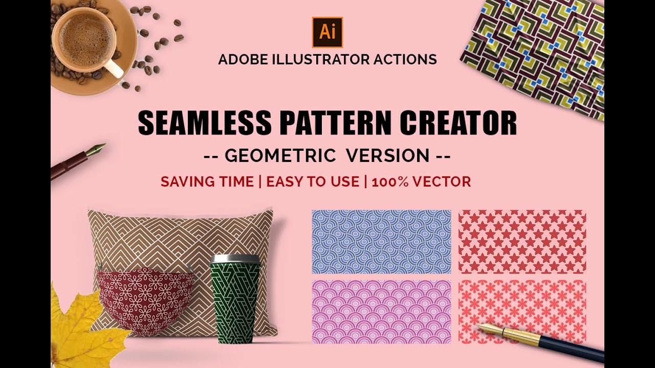 Easy Make Pattern Use Geometric Seamless Pattern Creator (Opening)  | Adobe Illustrator Tutorial