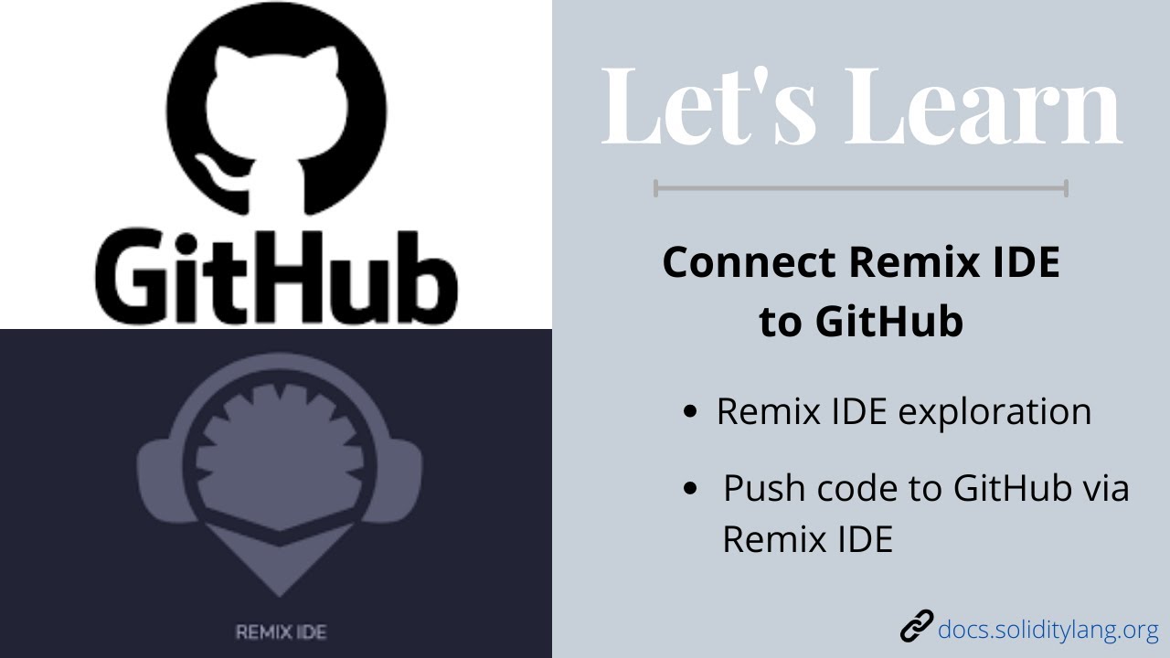 Connect Remix IDE to GitHub