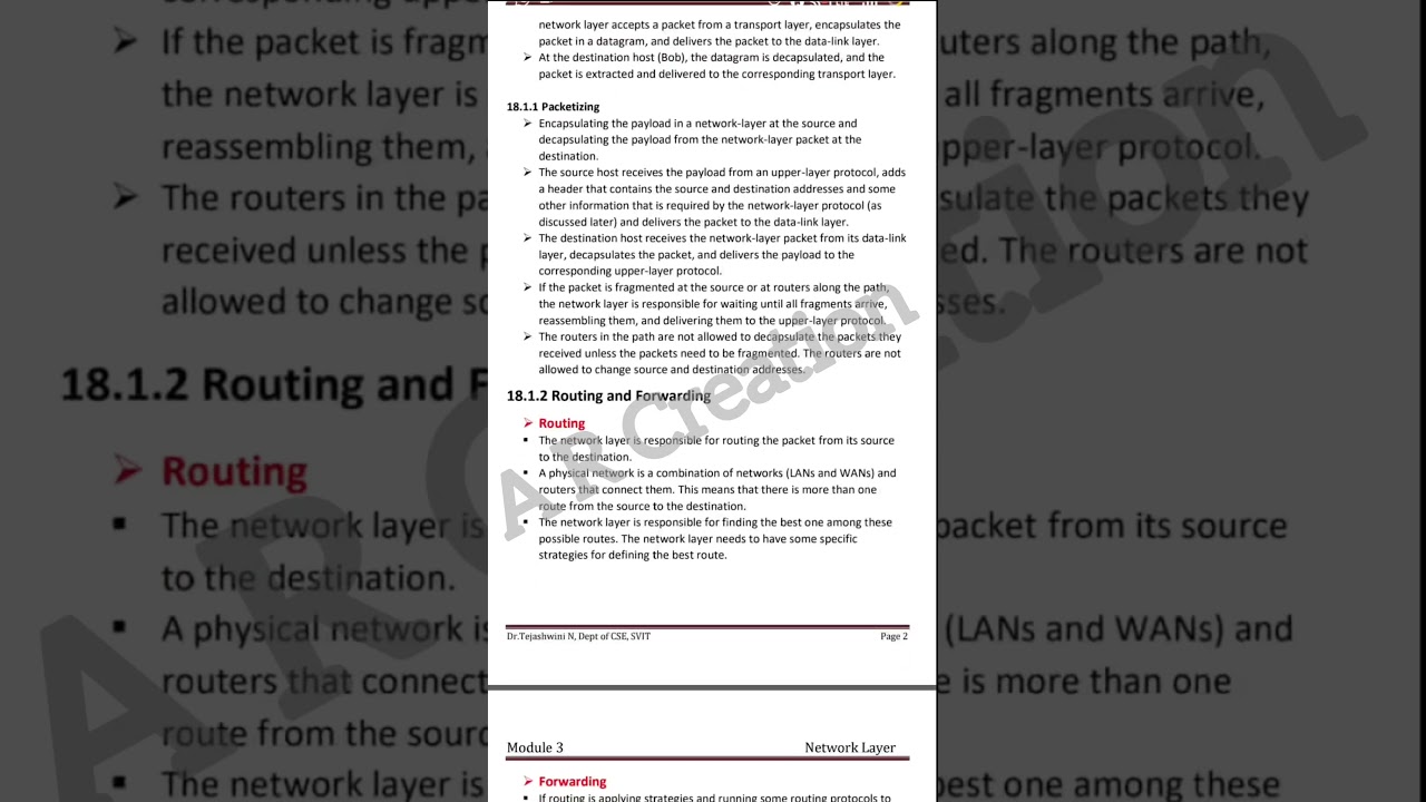 💥 5th SEM COMPUTER NETWORKS MODULE 3 NOTES || BCS502 #vtu #viral #cn #shorts