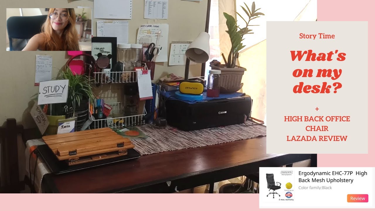 STUDY POD/Desk Tour | High Back Office Chair  Lazada Review | Medicine | Philippines