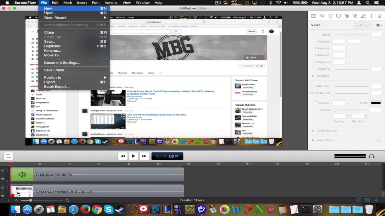 Best Export Settings for Screenflow 6