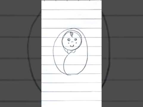 Baby girl baby shower clip art drawing 😍 of satisfying#satisfying #drawing #art #cartoon #baby