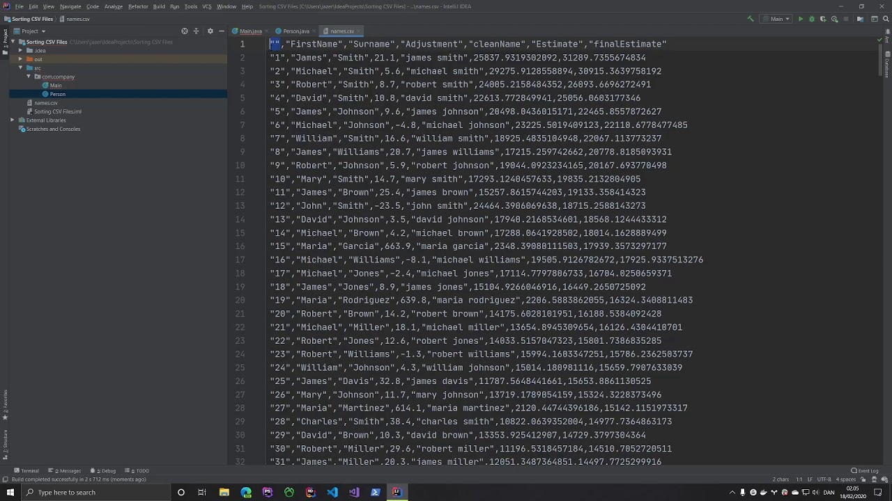 [Java] Reading CSV files and using the Comparable interface