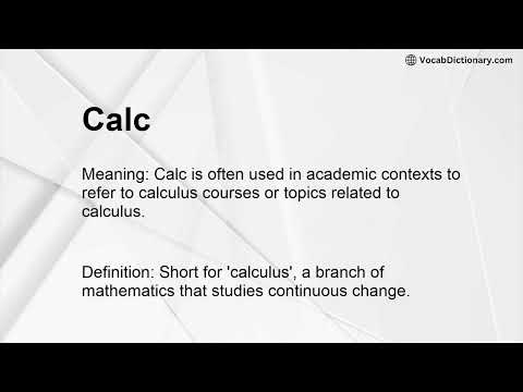 Calc Meaning