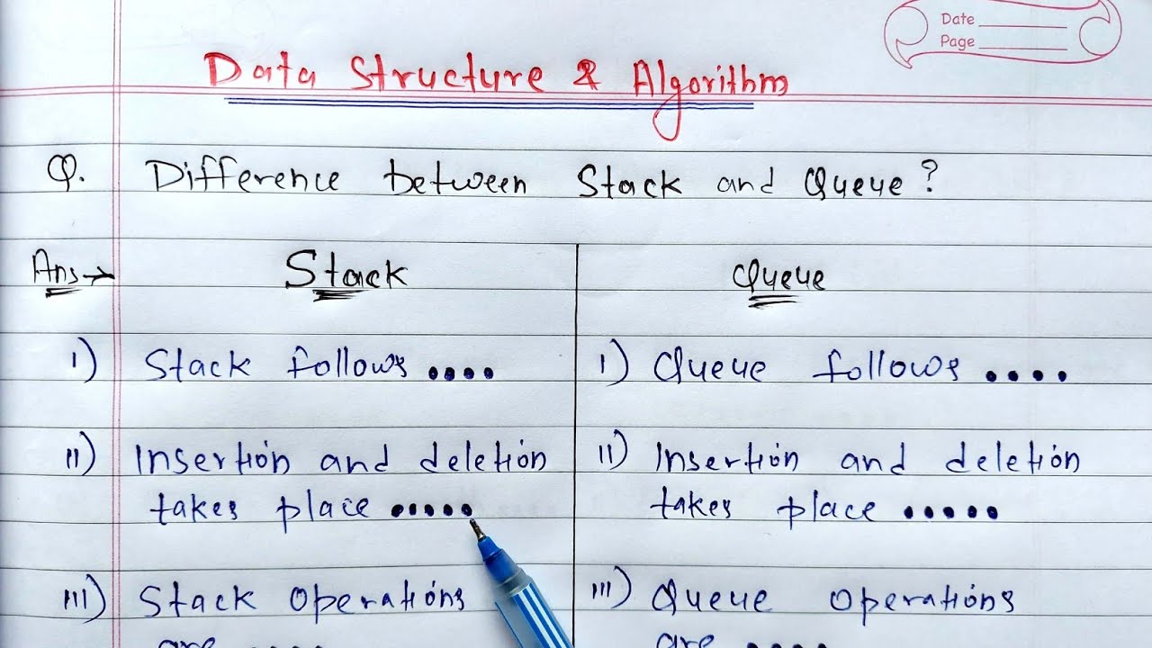 Difference between stack and queue | what  is stack and queue | Data structure