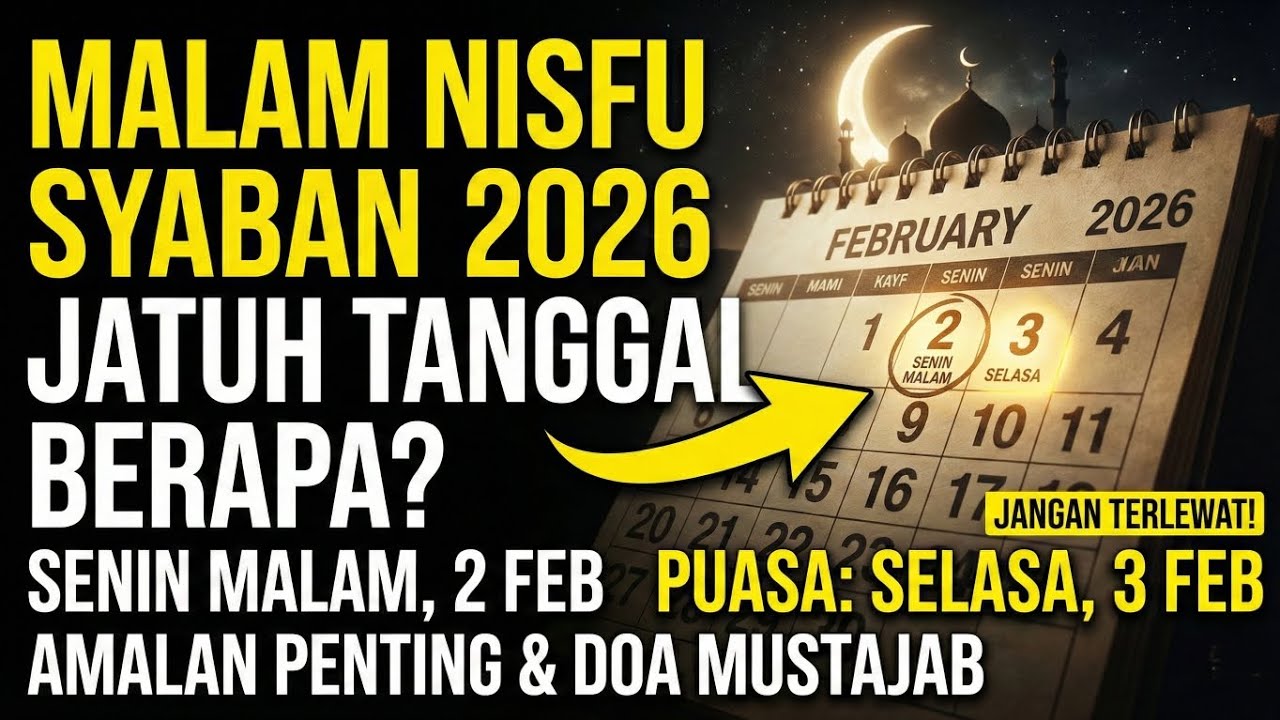 MALAM NISFU SYABAN 2026 JATUH PADA TANGGAL? Amalan Nisfu Syaban - Puasa Nisfu Syaban 2026 / 1447 H